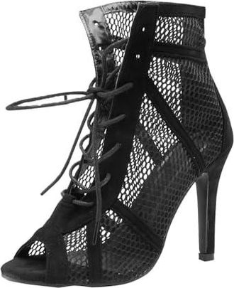 Generic Chaussures Heels Dance Respirant Danse Heels Strappy Sexy Escarpins Noir Mesh Stiletto Talons Hauts Sandales Couleur Unie, Mode, Respirant Femme Sanda