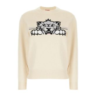 Kenzo Happy Tiger Sweater - - Knitwear - Damen - Beige - M