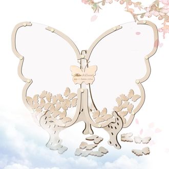 Generico Gästebuch von Butterfly Baby Shower - Gästebuch von Butterfly Baby Shower | Gästebuch aus Schmetterlingsholz, elegante Erinnerung zum Geburtstag