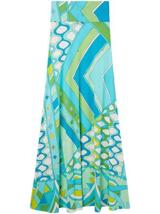 Pucci jupe longue à imprimé Vivara - Bleu