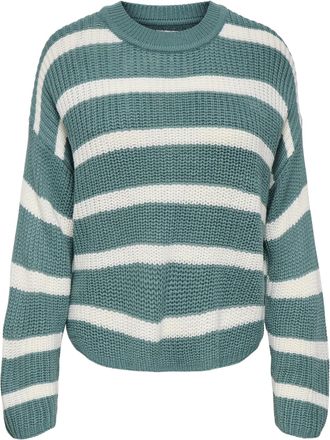 Jacqueline de Yong JdY Damen Jdyjusty L/S Stripe Pullover KNT Noos Strickpullover, Sea Pine, L