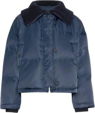 Max Mara Technische Twill Daunenjacke - - Jackets - Damen - Blau - S