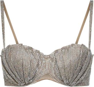 Giuseppe Di Morabito Femme, Sous-v&ecirc;tements, Beige, Taille: 34 FR Sequin Bralette