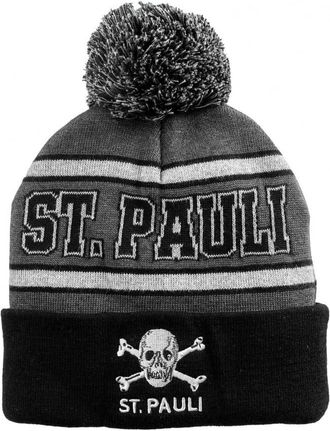 FC St. Pauli Bommelm&uuml;tze Winterm&uuml;tze (DE/NL/SE/PL, Alphanumerisch, Einheitsgr&ouml;&szlig;e, grau/schwarz)