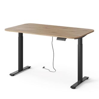 Vicco h&ouml;henverstellbarer elektrischer Schreibtisch Elevate, Schwarz/Artisan, 140 x 80 cm, 2 Motoren, 100 kg Tragkraft