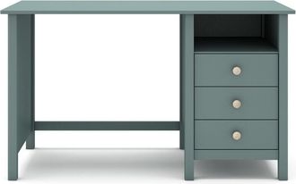 PEGANE Meuble de bureau, table de bureau avec 3 tiroirs coloris vert p&eacute;trole - Longueur 120 x Profondeur 54 x Hauteur 74 cm -PEGANE