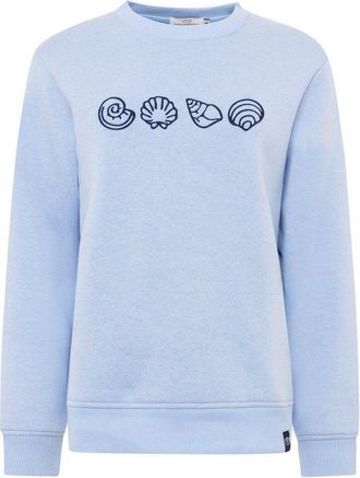 Zwillingsherz Hoodie Muscheln Aufwendige Muschel-Stickerei auf der Vorderseite, Rundhals, Ankerpatch