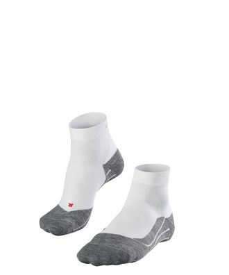 Falke Damen RU4 Kurze Laufsocken Mittlere D&auml;mpfung Antiblasen Low-Cut Vegan Schnelltrocknend Atmungsaktiv Baumwolle Funktionsgarn 1 Paar, wei&szlig;-grau, 56