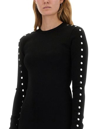 Stella McCartney Viscose Blend with Slit Midi Dress - Black