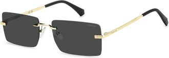 Polaroid Gold Graue Sonnenbrille mit Grau Polarisiert - - Accessories - Herren - Gelb - 58 MM