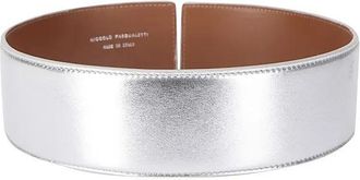 Niccol&ograve; Pasqualetti G&uuml;rtel - Silver Leather Cintura Presa Belt - Gr. ONE SIZE - in Wei&szlig; - f&uuml;r Damen