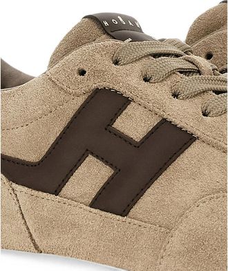 Hogan Suede Athletic with H Motif Sneakers - Brown