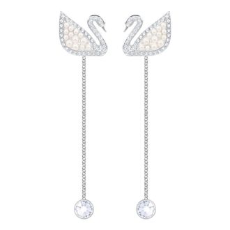 Swarovski Ikonische Schwanen-Ohrh&auml;nger - - Accessories - Damen - Wei&szlig; - ONE SIZE