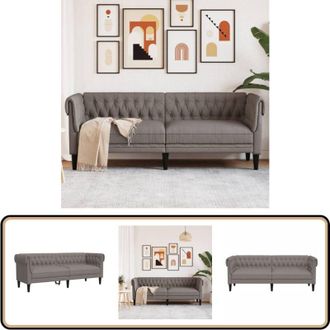 vidaXL Vidaxl - Canapé Chesterfield 3 places taupe tissu - Canapé Chesterfield - Canapé Trois Places - Canapé Taupe - Canapé Design - Meuble Salon