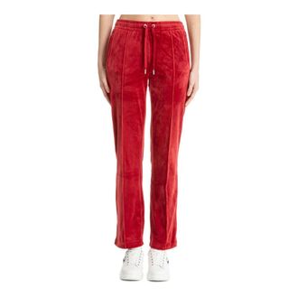 Juicy Couture Femme, Pantalons, Rouge, Taille: 38 FR Pantalon de surv&ecirc;tement mi-taille &agrave; cordon de serrage avec Swarovski