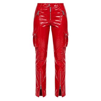 Dolce & Gabbana Lederhose - - Trousers - Damen - Rot - S