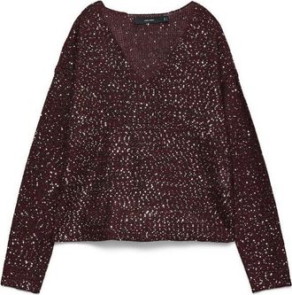 Vero Moda Strickpullover VMLEILANI NEW LS V-NECK PULLOVER REP