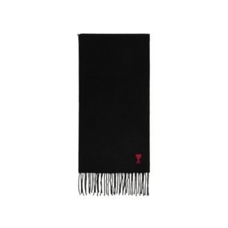 Ami &Eacute;charpe de luxe coeur rouge - Femme - Accessoires - Noir - Taille: ONE Size