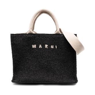 Marni Femme, Sacs, Noir, Taille: ONE Size Sac cabas en raphia avec logo