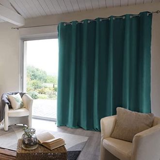 Someo Rideau Thermique &agrave; oeillets Bleu Canard 280x260