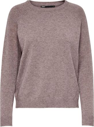 Only Damen Pullover Strickpullover ONLRICA Life 15204279, Rose Brown/Detail:w. Melange,S
