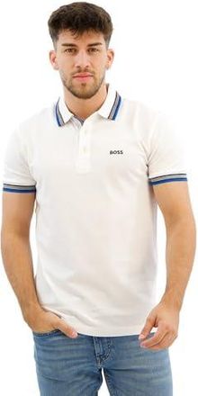 BOSS Hommes Paddy Polo en piqué de Coton avec col et Poignets rayés