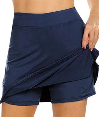 SHEKINI Jupe de Tennis pour Femme avec Short intégré - Jupe dété intégrée - Jupe de Course - Jupe de Golf - Jupe de Sport - Jupe dentraînement en Plein air, B