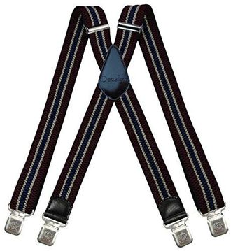 Decalen Bretelles pour Hommes et Femmes Une Taille Convient Tous Les Clips Forts Style X Diverses Couleurs (Bordeaux Beige Bleu Marine)