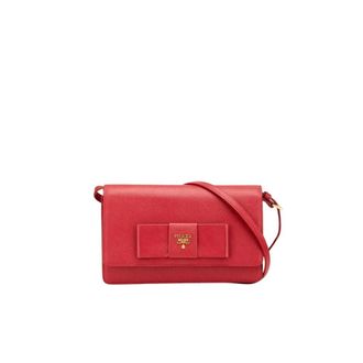 Prada Pre-owned Saffiano Bow Crossbody Bag - - Pre-owned - Damen - Rot - ONE SIZE