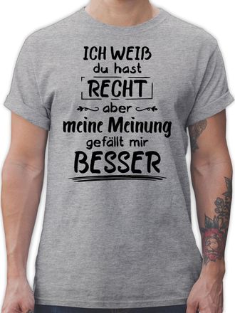 Shirtracer T-Shirt Herren - Spr&uuml;che Statement mit Spruch - Meine Meinung gef&auml;llt Mir Besser - 4XL - Grau meliert - Shirts sprueche spruchshirts spr&uuml;chen Alki Tsh