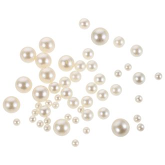 BESPORTBLE 500 St&uuml;ck Elfenbeinfarbene Kunstperlen 6/10/14mm Vasenf&uuml;llperlen ohne Loch f&uuml;r Schwimmkerzen Tischdekoration Hochzeiten Party