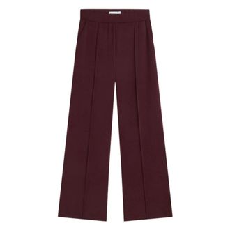 Summum Wide Leg Pant Soft Scuba - - Trousers - Damen - Rot - 2XL