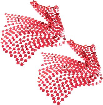 Cabilock Valentinstag Herz String Tür Lametta Hintergrund Vorhänge Rote Hängen Verzierungen Hochzeit Dekorationen