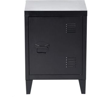 Furniture R FurnitureR Armoire de rangement de bureau, petit classeur, armoire m&eacute;tallique &agrave; portes affleurantes, 2 compartiments, Noir