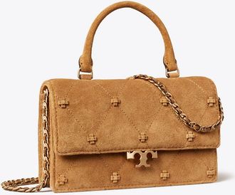 Tory Burch Bunny Knot Mini Bag aus Wildleder mit Tragegriff