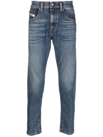 Diesel jean slim &agrave; effet d&eacute;lav&eacute; - Bleu