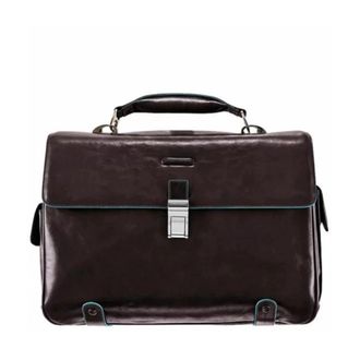 Piquadro Braune Laptop-Schultertasche Organizer - - Bags - Herren - Braun - ONE SIZE