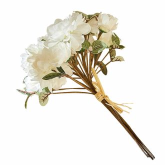 Loberon Deko-Blumenstrau&szlig; Qu&eacute;risse, Aufwendige Fertigung, Realistische Optik, Immerfrisches Bouquet, Kunstblumen, Dekoration, Eisendraht, Polyester, Creme/gr&uuml;