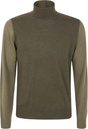 Maison Margiela Homme, Pulls, Vert, Taille: XS Two-Tone Wool Crewneck