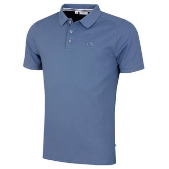 Calvin Klein Herren Zentral Eco Wicking Golf-Polo-Hemd - Jeans-Blau - L