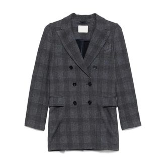 Circolo 1901 Karierte- zweireihige Jacke Blau - - Jackets - Damen - Grau - XL