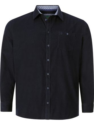 Charles Colby Herren Cordhemd Duke Nilson dunkelblau, 7XL (XXXXXXXL) - 55/56