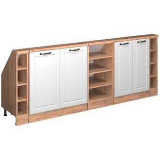 Vicco Dachschr&auml;genschrank Rion, Goldkraft Eiche/Wei&szlig; Landhaus, 5er Set, Vicco