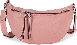 styleBREAKER Sac à bandoulière pour femme en forme de croissant, bandoulière réglable et amovible, sac à main uni 02012386, couleur:Vieux rose