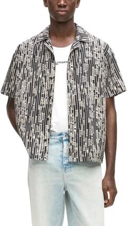 Karl Lagerfeld Homme, Chemises, Multicolore, Taille: M Linear Logo AOP Shirt