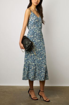 Gerard Darel Robe imprim&eacute;e &agrave; bretelles - ESIA - Indigo