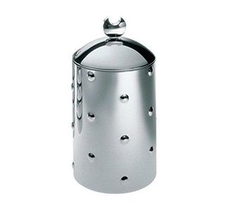 Alessi CB01 KALISTO 1 Küchendose aus Edelstahl mit Knopf aus Aluminium, Silber, 1