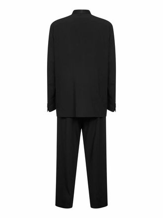 Giorgio Armani Mens Tuxedo Suit Virgin Wool Crepe Black Suits