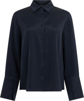 Max Mara Femme, Blouses et Chemises, Bleu, Taille: 40 FR Chemise en cr&ecirc;pe de Chine de soie