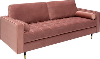 Invicta Interior Elegantes Design 3er Sofa Cozy Velvet 220cm Altrosa Samt Federkern Couch Sofagarnitur